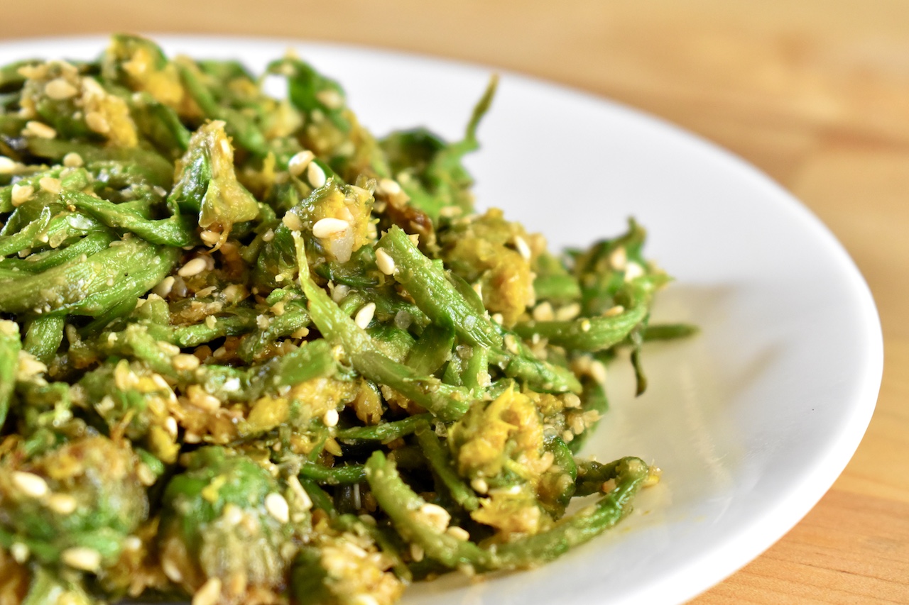 Japanese Coltsfoot Gomae - Recipes - The Intrepid Eater